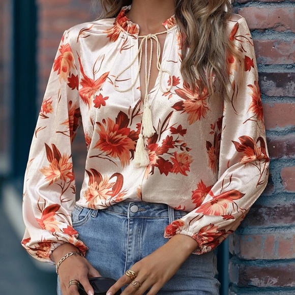 Tops | 20 Boho Floral Print Cottagecore Blouse | Poshmark